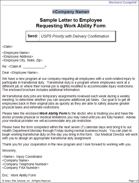 How To Write A Letter To Get An Employee Back To Work From Workers How To Write A Letter To Get An Employee Back To Work From Workers